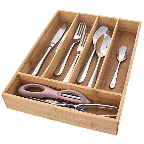 ORION Cutlery Tray, Cutlery Tray for Drawer, Bamboo Drawer, Kitchen ...