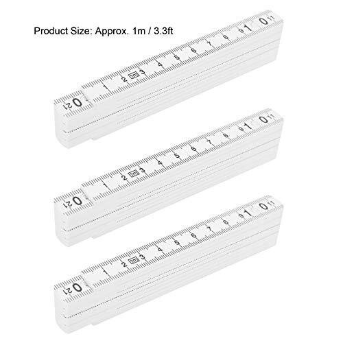 3Pcs Folding Ruler, 1m/3.3ft Measuring Folding Rule Metrics ...