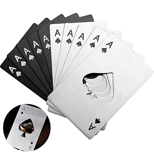 10 Pieces Bottle Openers, Creative Playing Card Stainless Steel Bottle ...
