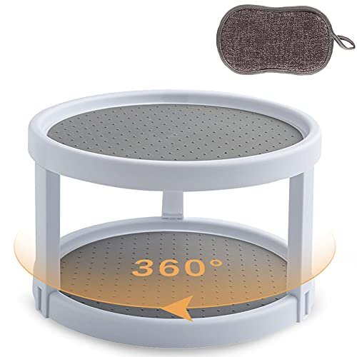 Spice Racks for Inside Cupboard,Lazy Susan Turntable 2 Tier 360Rotating ...