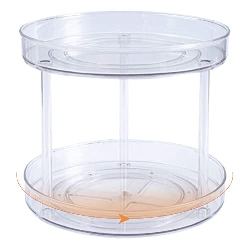 2-Tier Turntable Spice Rack Lazy Susan,360Rotating Spice Racks for ...