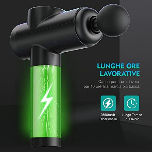 Massage Gun For Neck And Shoulders Deep Massager With 99 Speeds 8 Massage Heads Electric Hand