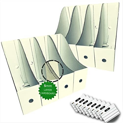 Magazine File Holder, Large (5 Layer) Waterproof Cardboard Magazine ...