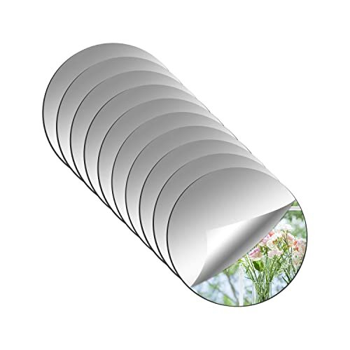 10 Pack Acrylic Round Mirrors Self Adhesive Round Mirror Wall Non Glass ...
