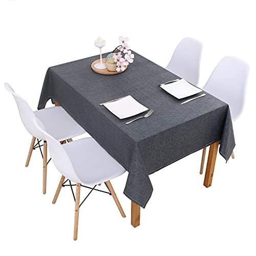 Table Cloth, Linen Tablecloths Rectangular Water Resistant Spill Proof ...