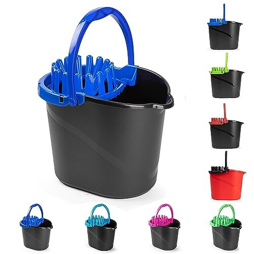 Strong and Durable Plastic Bucket with Carry Handle - Wringer Power Mop ... Strong and Durable Plastic Bucket with Carry Handle - Wringer Power Mop ...