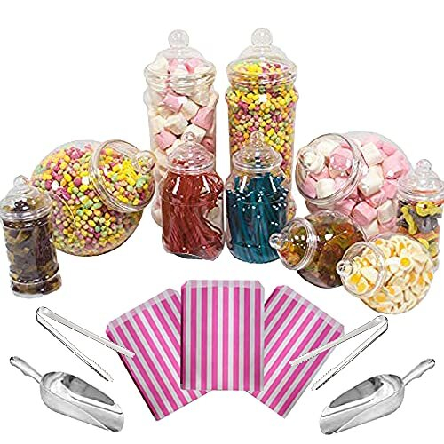 10 Mixed Jar Retro Pick & Mix Victorian Sweet Shop Candy Buffet Kit ...