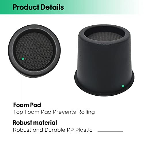 3 Inch Bed Furniture Risers 6 Packs, Round Bed Elevators, Bed Frame ...