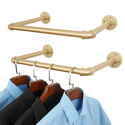 Industrial Pipe Clothing Rack 2pcs 52cm DIY Heavy Duty Garment Rack ...