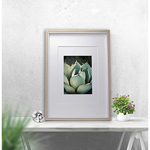 A3 Wooden & white Two Tone Picture Frames Set of 3 with Double Mounts ...