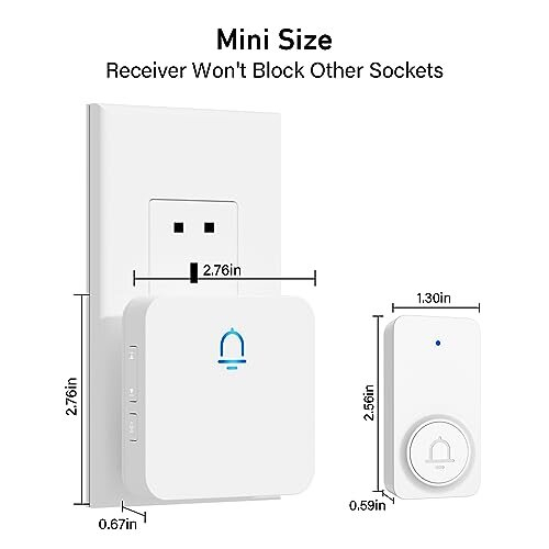 Wireless Doorbell, Electric Cordless Battery Operated Plug in Door ...
