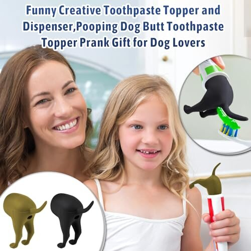 2PCS Pooping Toothpaste Topper, Pooping Dog Butt Toothpaste Topper ...