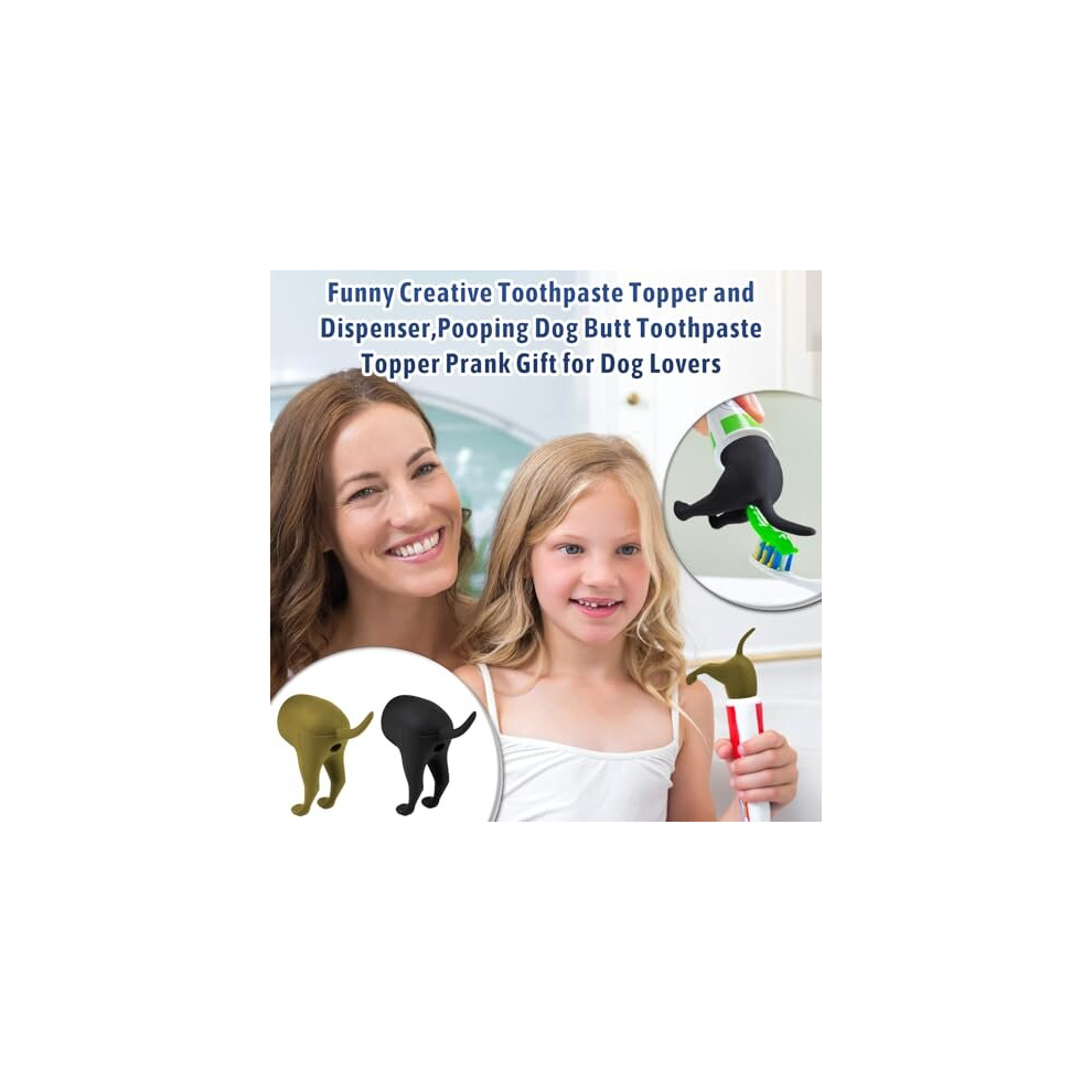 2PCS Pooping Toothpaste Topper, Pooping Dog Butt Toothpaste Topper ...