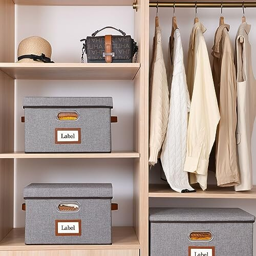 Storage Boxes with Lids, Storage Baskets for Shelves, Foldable Cube ...
