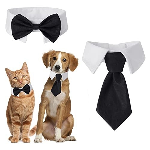 Dog Cat Tuxedo Collar Adjustable Pets Dog Cat Bow Tie Cat Wedding Bow Tie Formal Puppy Bow Tie ...