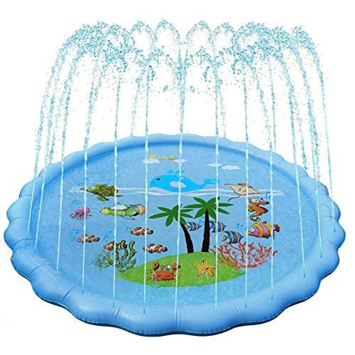 67" Large Inflatable Splash Pool for Kids Sprinkler Paddling Pool ...