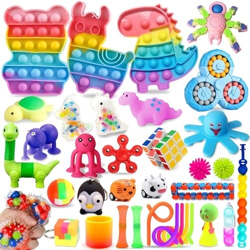 35 PCS Fidget Toys Pack, Fidget Toy Sensory Set For Anxiety Relief ...