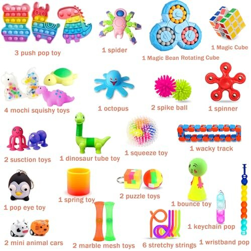 35 PCS Fidget Toys Pack, Fidget Toy Sensory Set For Anxiety Relief ...