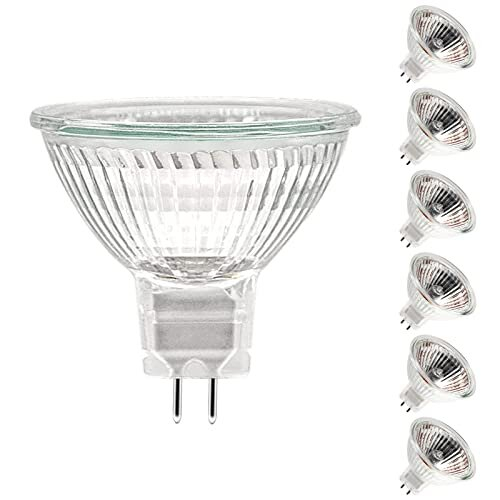 MR16 Halogen Bulbs 12V 50W, Durable 6 Packs High Output Halogen Light ...