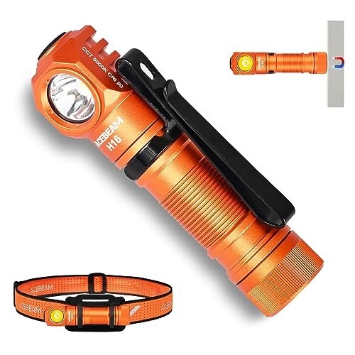 H16 650 High Lumens Rechargeable Led Head Torch, 90 Degree EDC AA Right ...