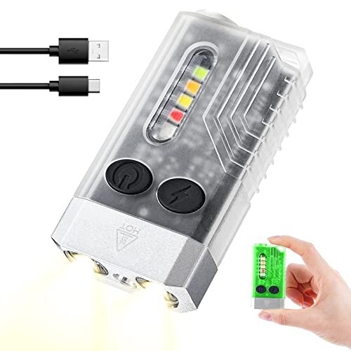 Mini LED Keychain Flashlight, Rechargeable Pocket Torch with 14 Modes ...