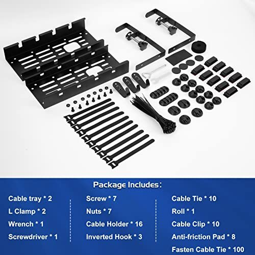 Retractable Cable Management Under Desk Tray, No Drill Under Desk Cable ...