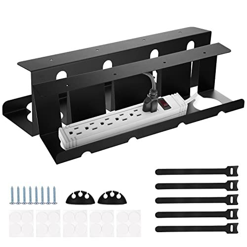 Cable Management Under Desk, Set 2 No Drill Under Desk Cable Organiser ...