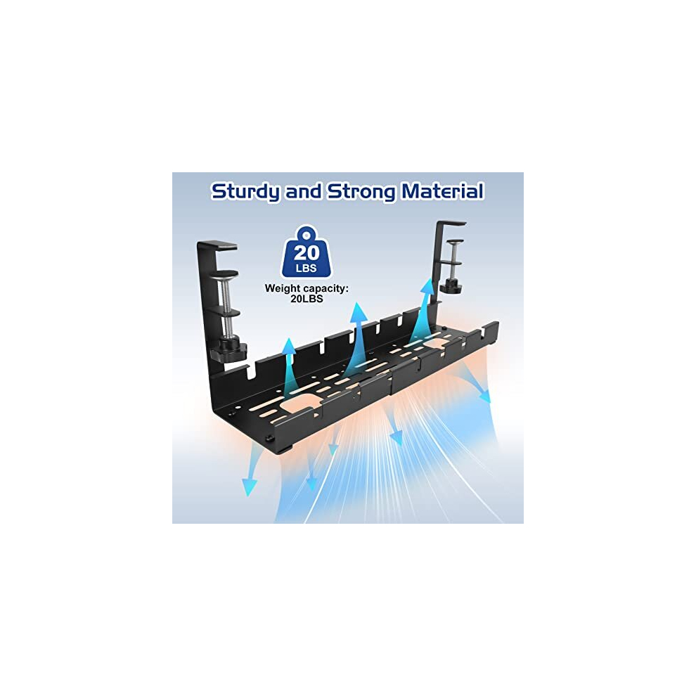 Retractable Cable Management Under Desk Tray, No Drill Under Desk Cable ...