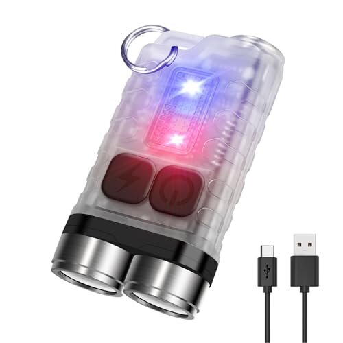 E3 Mini Keyring Torch Super Bright 900 Lumen USB C Rechargeable 12 ...