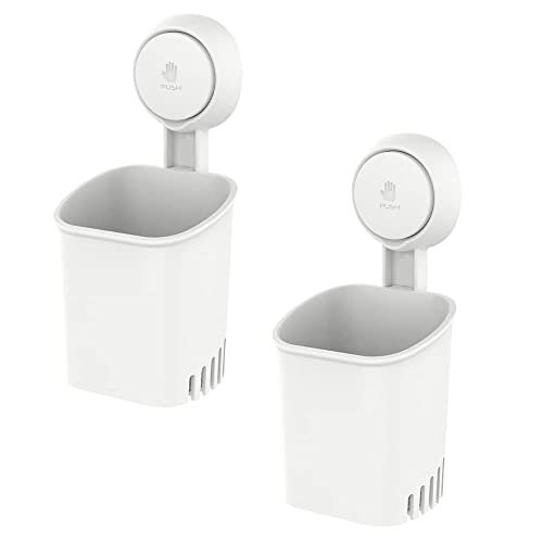 Suction Cup Toothbrush Holder 2 Pack Razor Holder for Shower, Removable ...