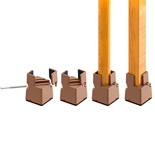 Adjustable Bed Risers 5 cm with Screw Clamp, 2 inch Furniture Risers ...