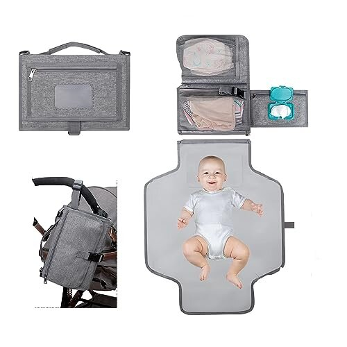 Baby Changing mat, Portable Nappy Changing mat Detachable Waterproof ...