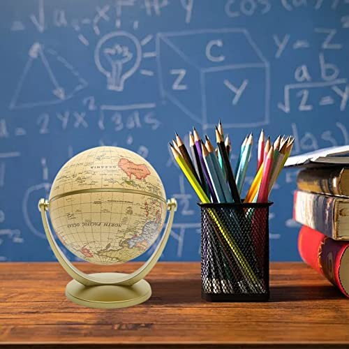 Mini World Globe, Small Spinning World Globe for Classroom Geography ...
