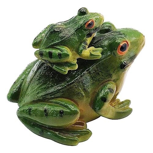 Garden Ornaments Frog Statue Set of 2, Resin Realistic Frog Figurine ...