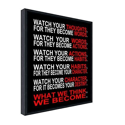 - Black Framed Watch Your Thoughts Motivational Classroom Poster Modern ...