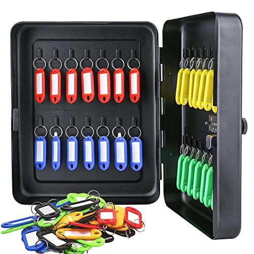 Key Safe Wall Mounted Key Safe Box Outdoor, 28 Key Steel Key Cabinet ...