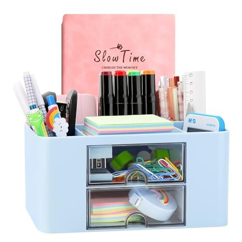 Creative & Simple Desk Organiser, 7 Grids, Plastic Table Organiser with ...