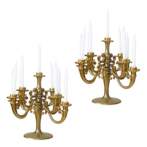 2pcs Candelabra Birthday Candles Candlestick Cake Topper Cake Candle ...