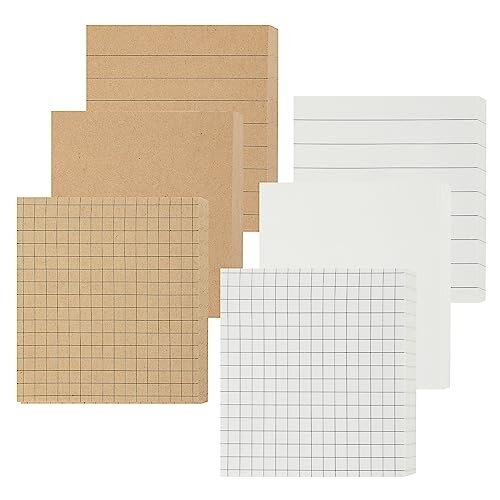 6 Pack Kraft Sticky Notes, 480 Sheets 3x3 Inches Self-Stick Sticky ...