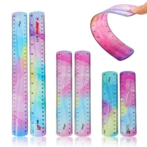 6 Pieces Flexible Ruler Set, Ruler 30cm Folding/Ruler 20cm /Ruler 15cm ...