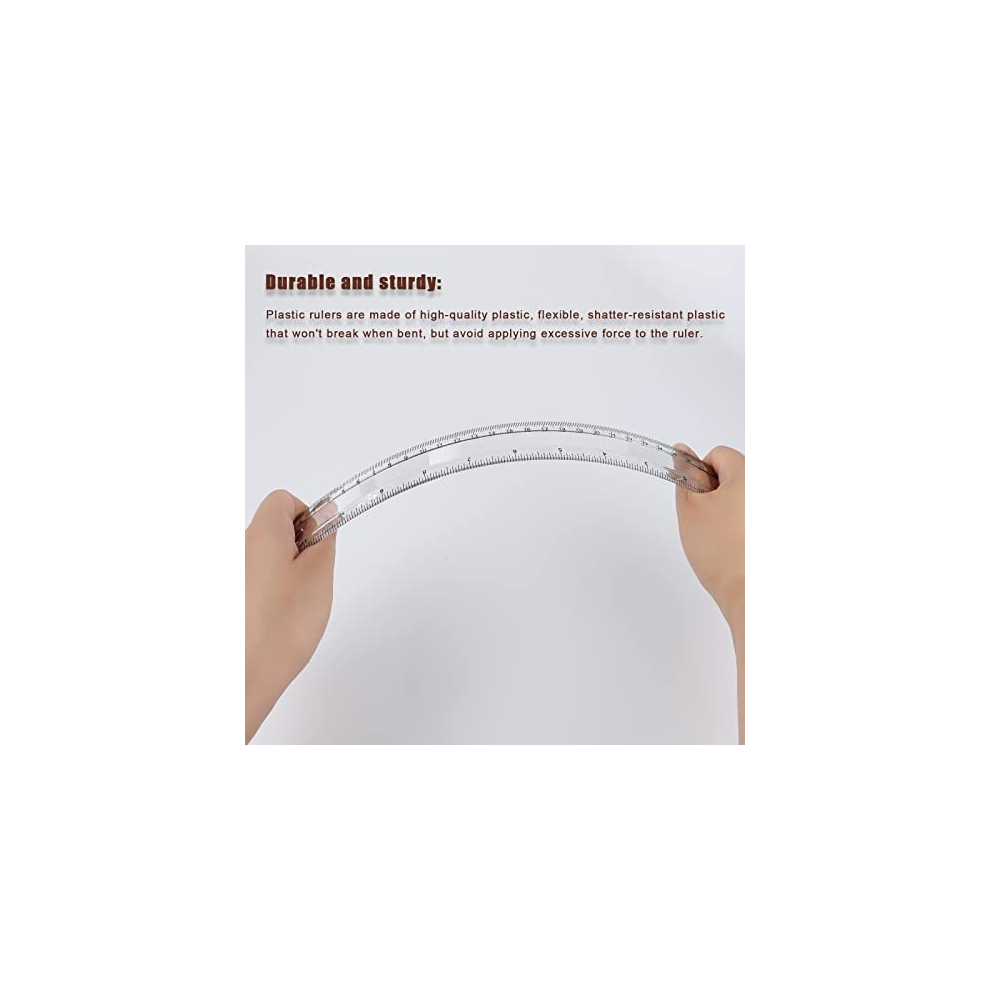 Clear Plastic Ruler, 12 Inch Transparent Plastic Rulers Straight Ruler ...
