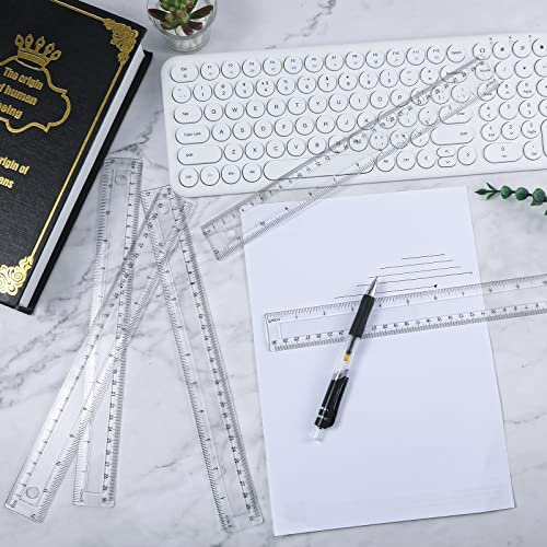 Clear Plastic Ruler, 12 Inch Transparent Plastic Rulers Straight Ruler ...