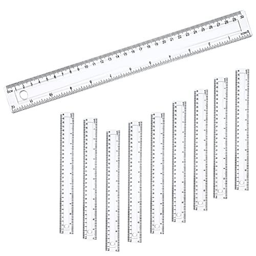 Clear Plastic Ruler, 12 Inch Transparent Plastic Rulers Straight Ruler ...