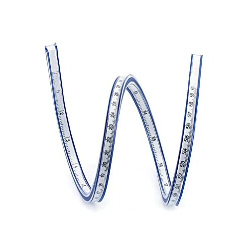QWORK Flexible Ruler, Bendy Ruler Curved Ruler, Ideal for Engineering ...