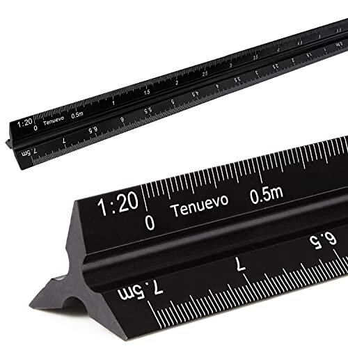 Scale Ruler Architect, 30cm Triangular Scale Rulers Metal Metric Ruler ...