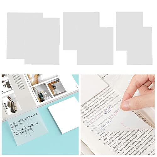 Transparent Sticky Notes 300pcs, 3 Sizes Clear Post It Notes, See ...