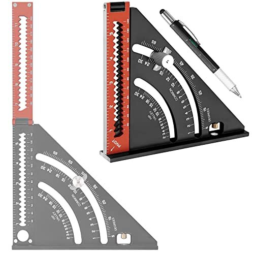 6 Inch Folding Triangle Square Ruler with Multi-function Marking Pen ...