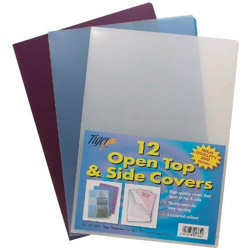 12 x A4 Gloss Coloured Plastic Open Top & Side Report File Project ...