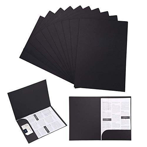 10Pcs A4 Kraft Paper Black File Folder Business Report Presentation ...