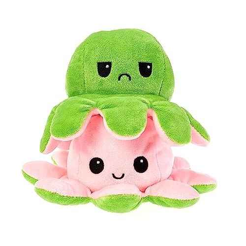Reversible Octopus Plush large - Happy and Sad Moody octopus Stuffed ...